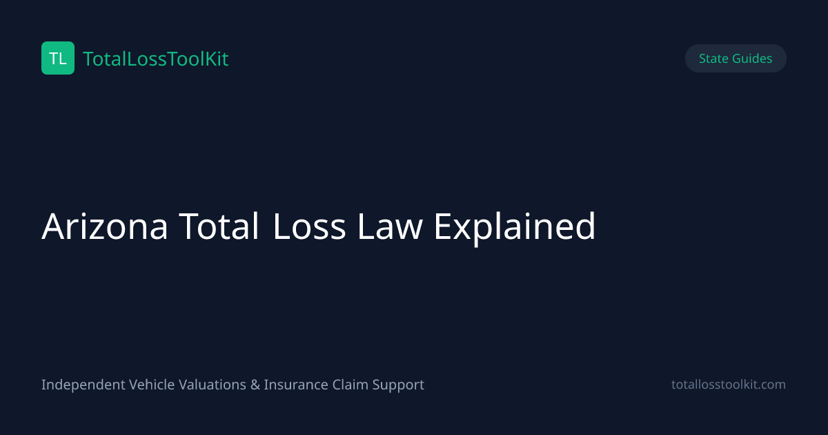 Arizona Total Loss Law Explained | TotalLossToolKit.com