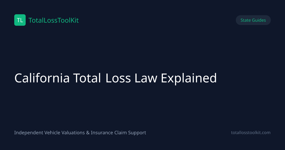California Total Loss Law Explained | TotalLossToolKit.com