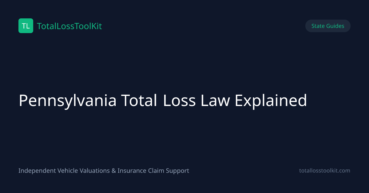Pennsylvania Total Loss Law Explained | TotalLossToolKit.com